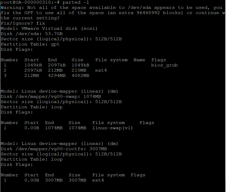 Solving GPT PMBR size mismatch Error on a vSphere VM – My Experiences Solving GPT PMBR size mismatch Error on a vSphere VM – My Experiences