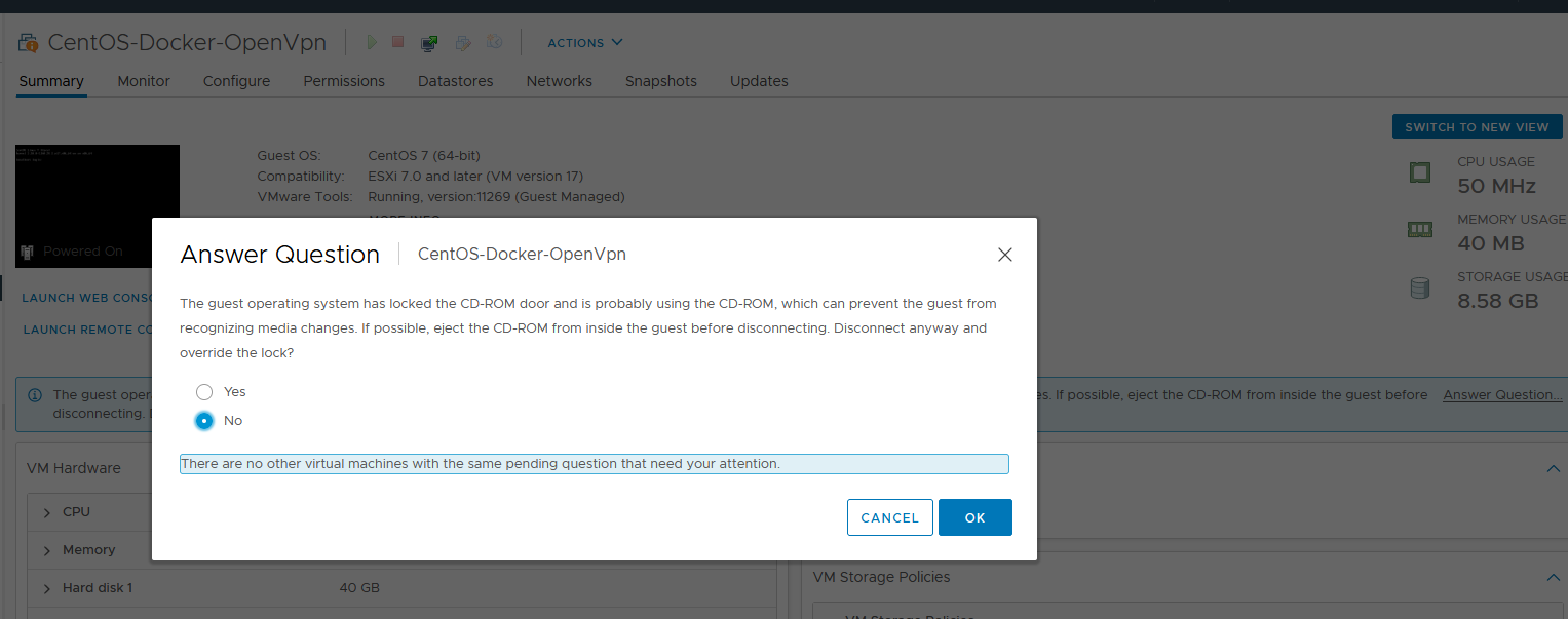 How To Eject Mounted Iso File On Vcenter Vms And Also Answer The Vm Questions By Powershell My